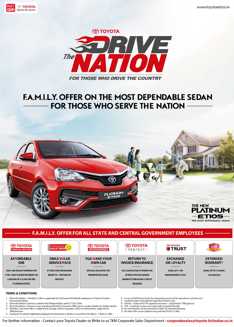 Toyota India | Toyota Kirloskar Motor launches 'Drive the Nation ...